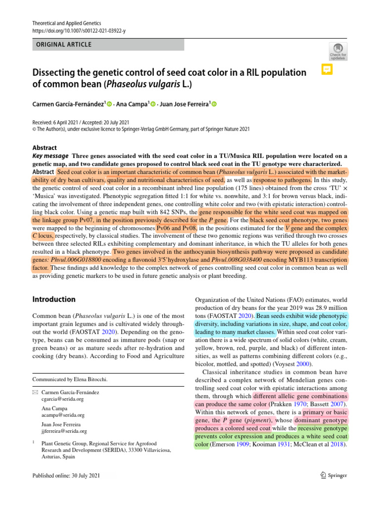 Garcia Fernandez C., Et - Al. 2021 - Dissecting The Genetic Control of ...