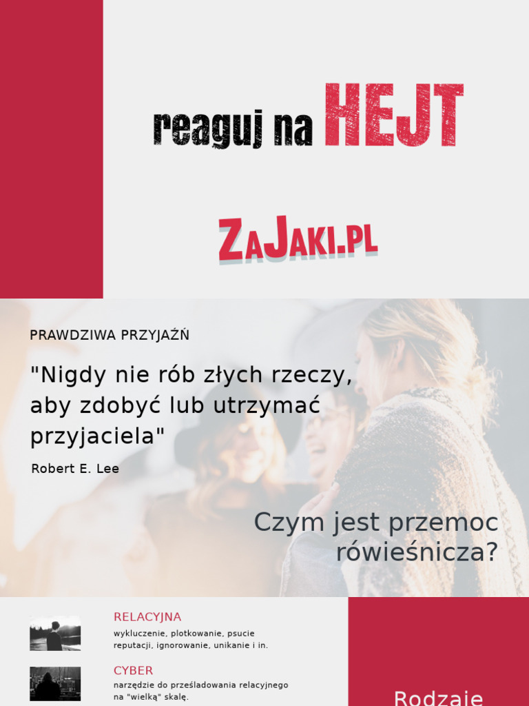 Wiad-292287-Prezentacja Na Lekcję Wychowawczą REAGUJ NA HEJT | PDF
