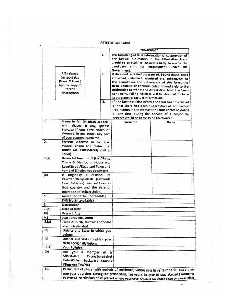Attestation Form | PDF