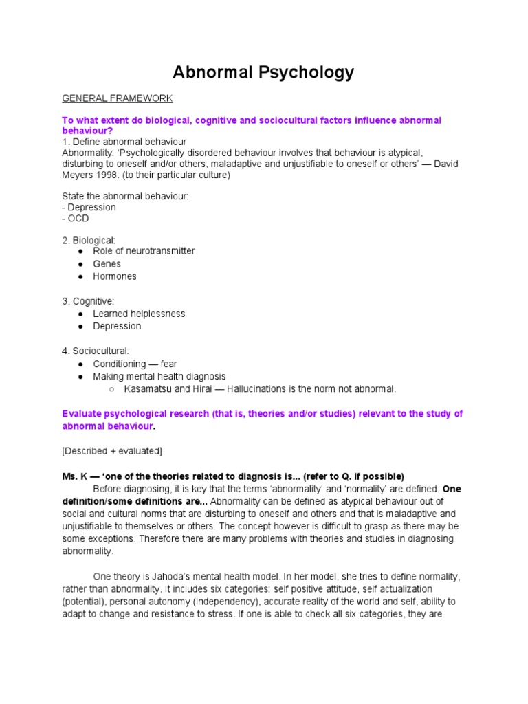 Understanding Abnormal Psychology | PDF | Obsessive–Compulsive Disorder ...