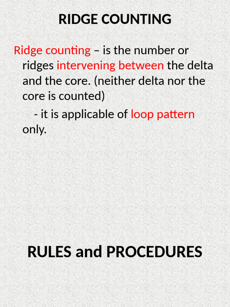 Ridge Counting in Loop Patterns | PDF