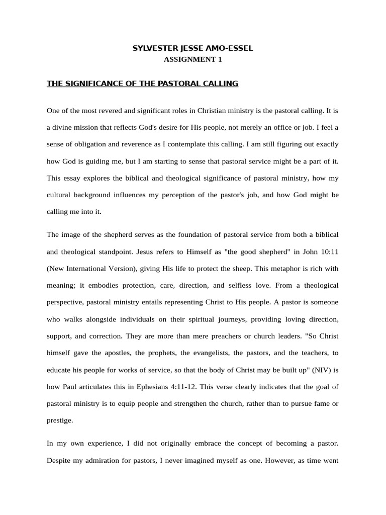 Understanding the Pastoral Calling | PDF | Jesus | Humility
