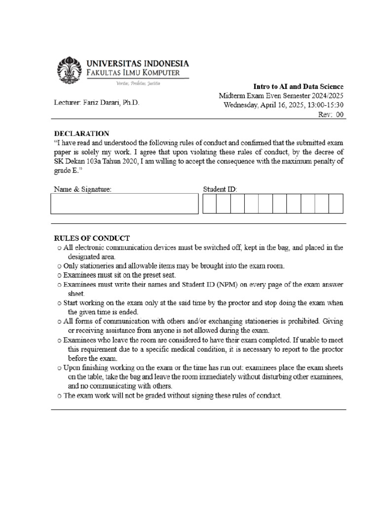 Midterm Exam: AI & Data Science Solutions | PDF | Cluster Analysis ...