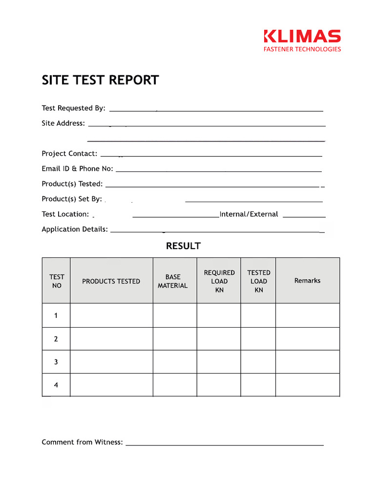 Spacewood Yavatmal Site Test Report | PDF