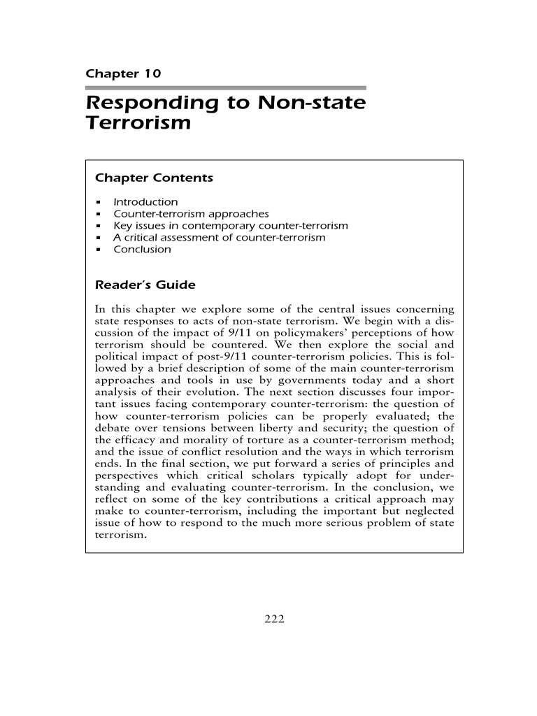 Terrorism A Critical Introduction - (10. Responding To Non-State ...