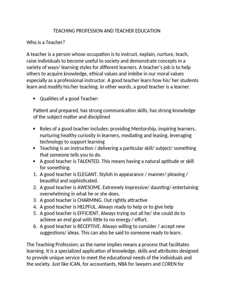 Understanding Teacher Education Essentials | PDF | Teachers ...