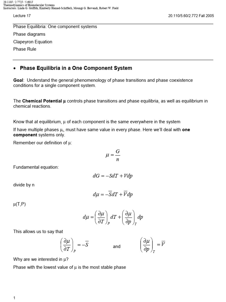 L4 - Phase Equilibrium in One Component System | PDF | Phase (Matter ...