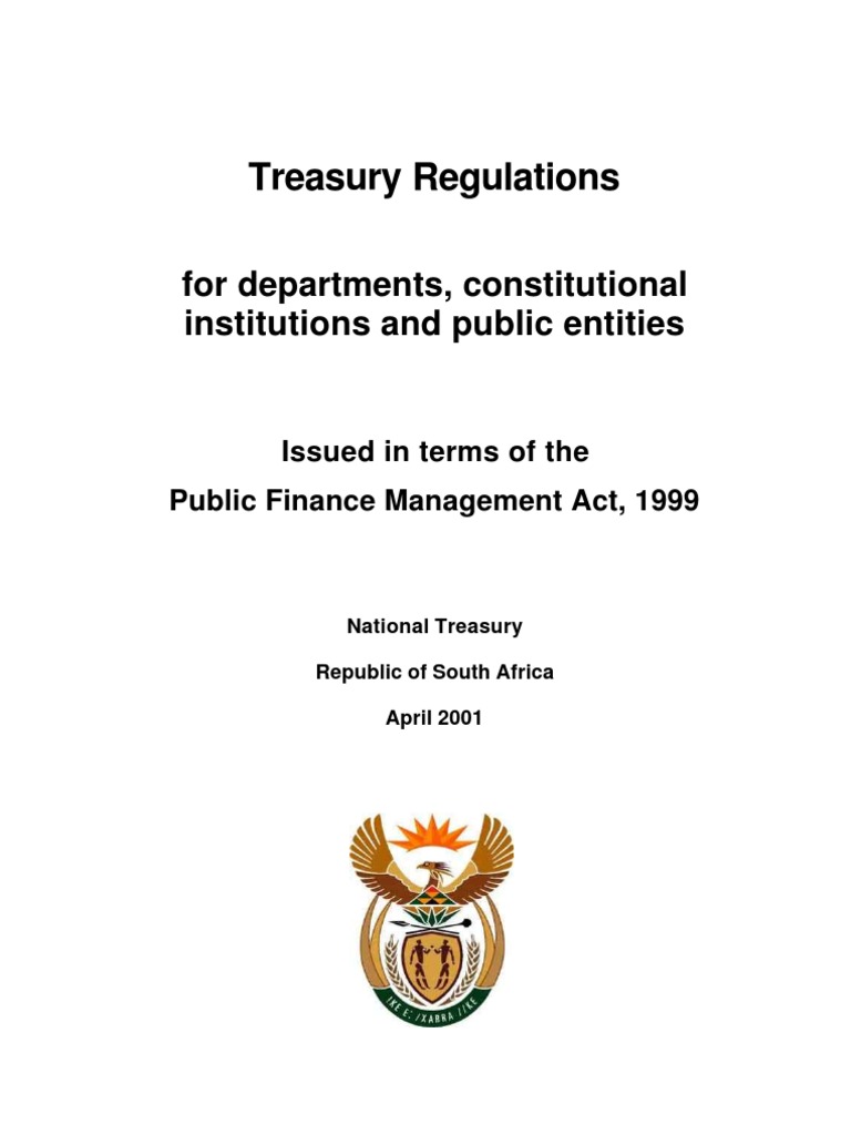 Treasury Regulations: For Departments, Constitutional Institutions and ...