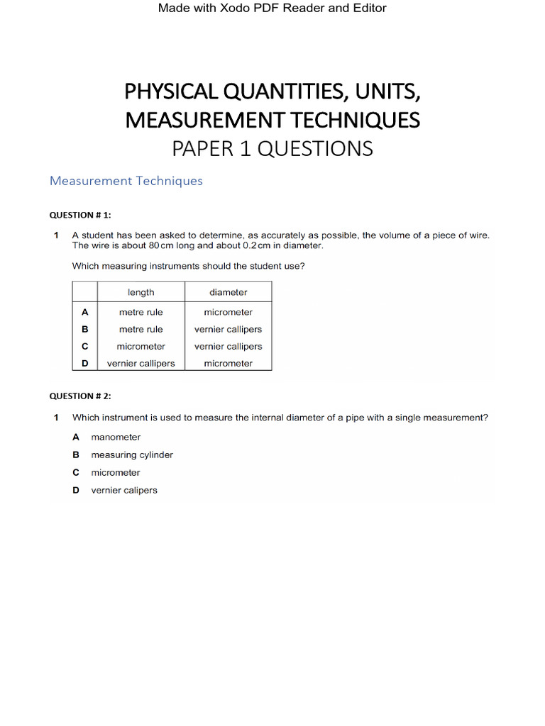 Physical Quantities Units and MNT P1 | PDF | Physical Quantities ...