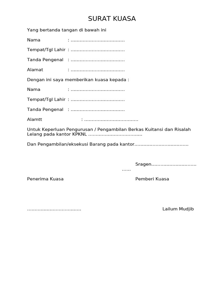Surat Kuasa | PDF