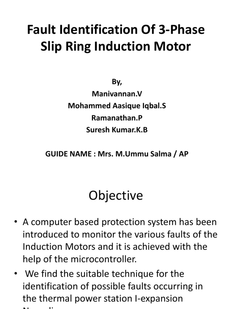 Fault Detection And Protection Of 3 Phase Induction Motors Using Microcontroller Pdf