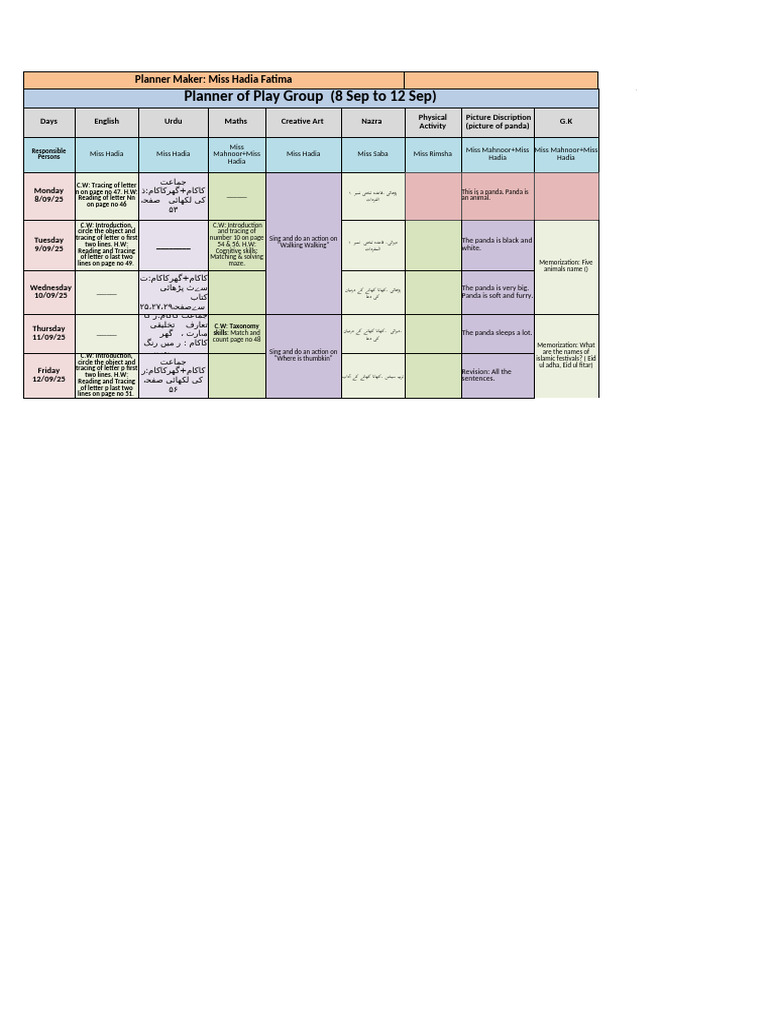 PG Plan 8 Sep-12 Sep | PDF
