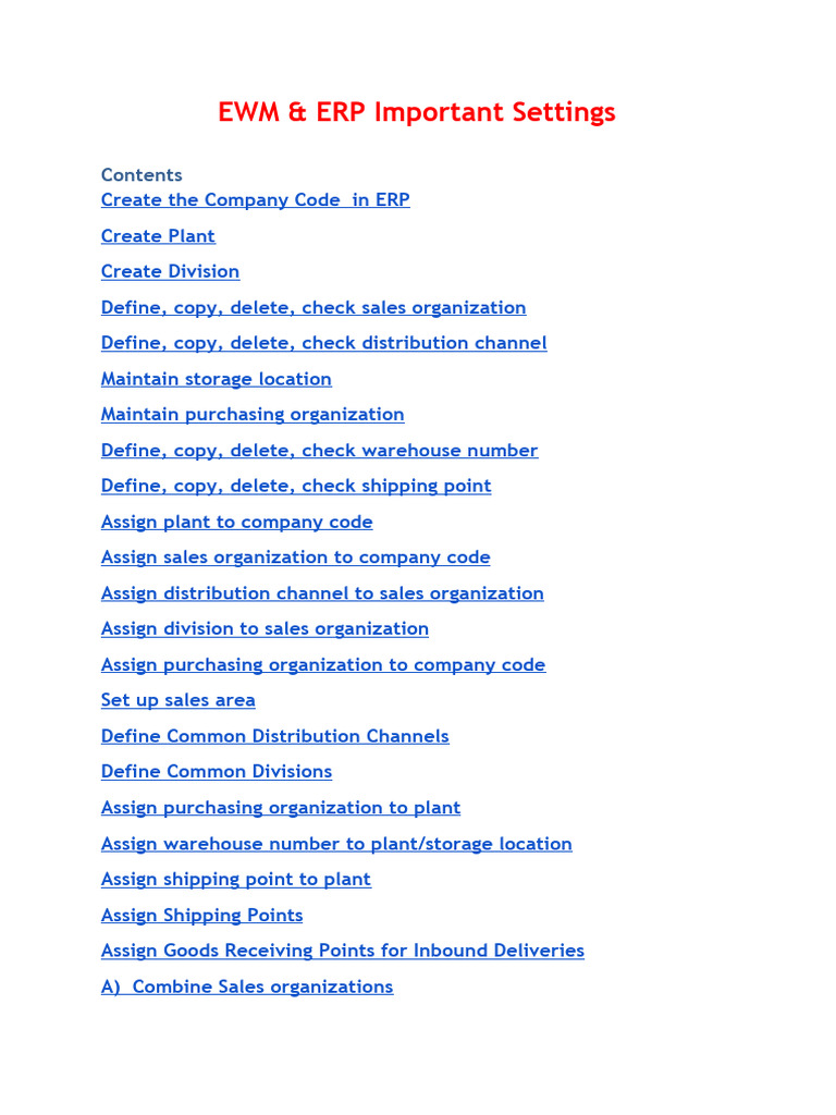 EWM and ERP Configuration Guide | PDF | Enterprise Resource Planning ...