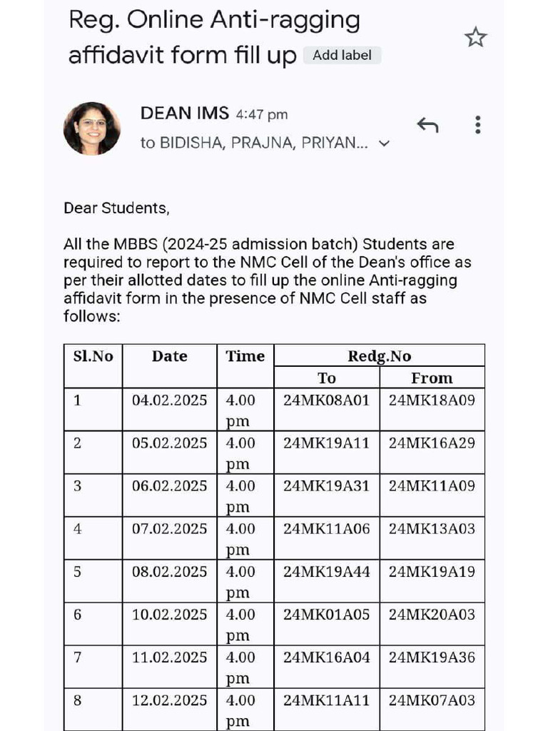 Reg. Online Anti-Ragging Affidavit Form Fill Up | PDF