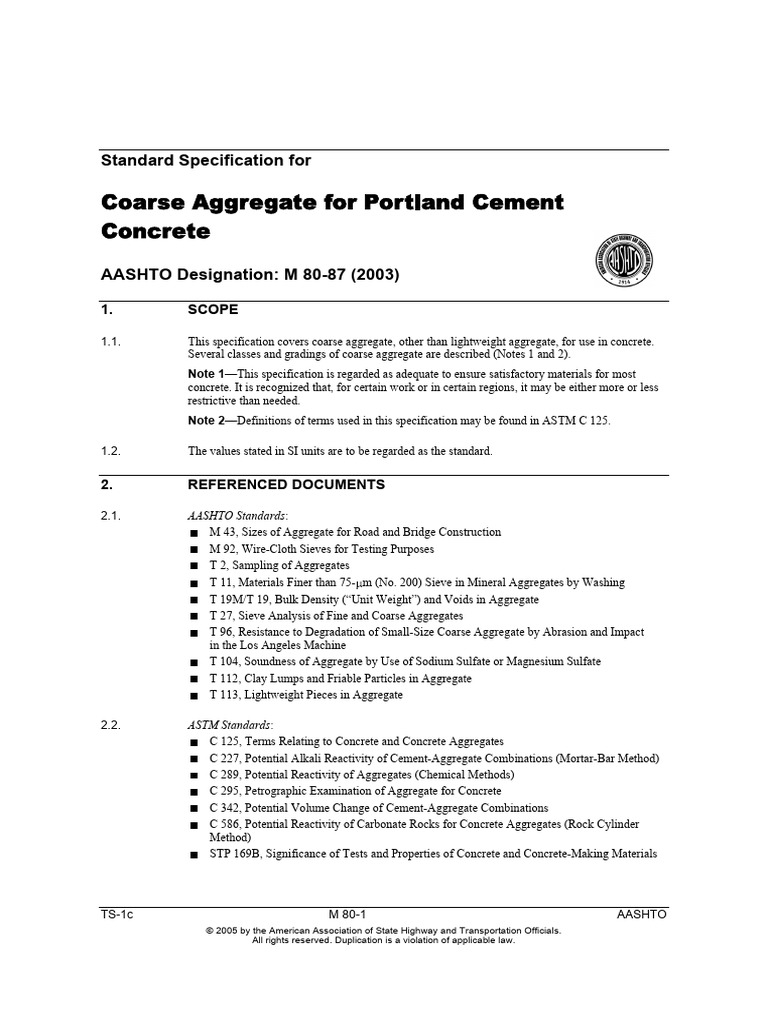 Standard Specification For: 1. Scope | PDF | Concrete | Construction ...