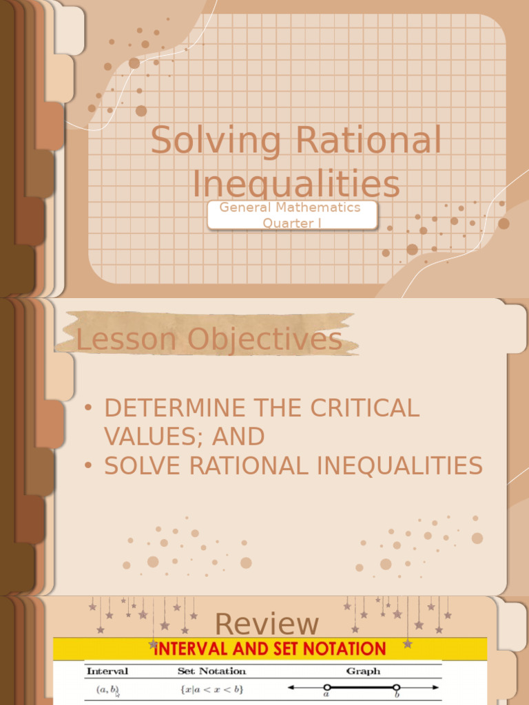 6-Solving RATIONAL INEQUALITIES | PDF
