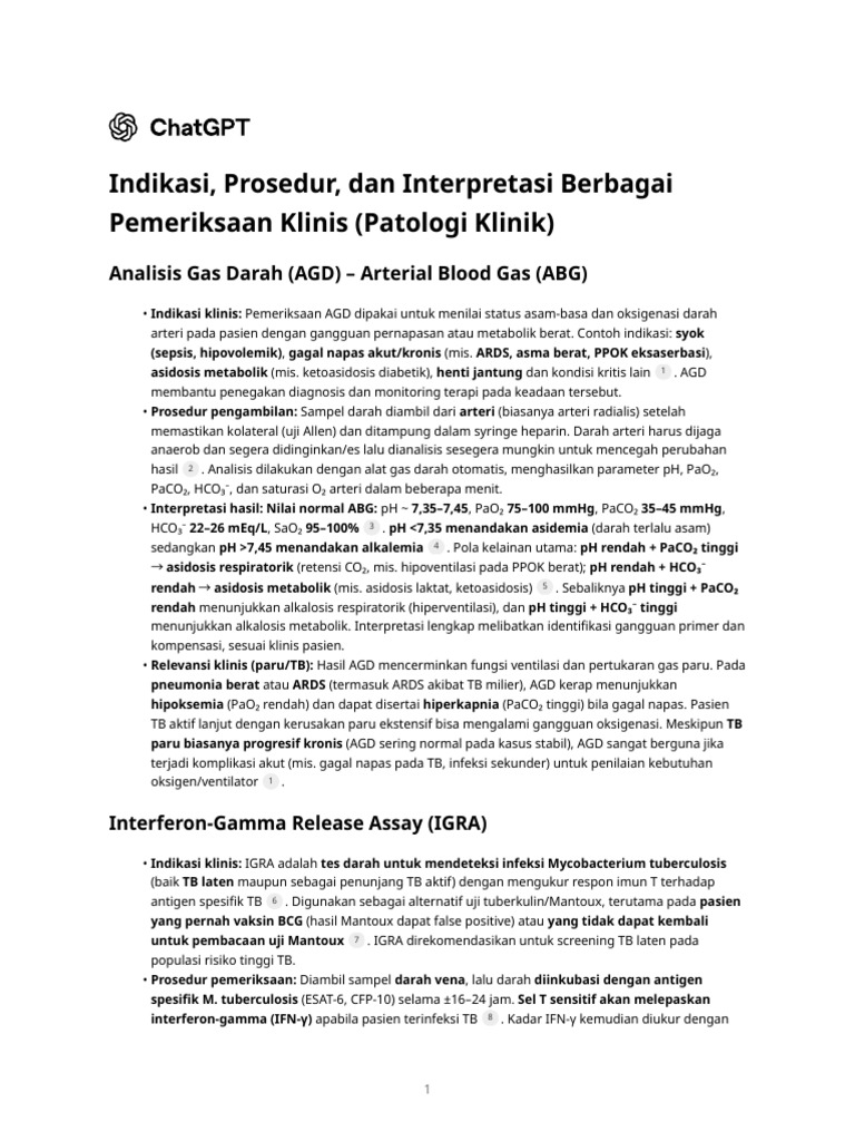 Indikasi dan Interpretasi AGD dalam Klinik | PDF