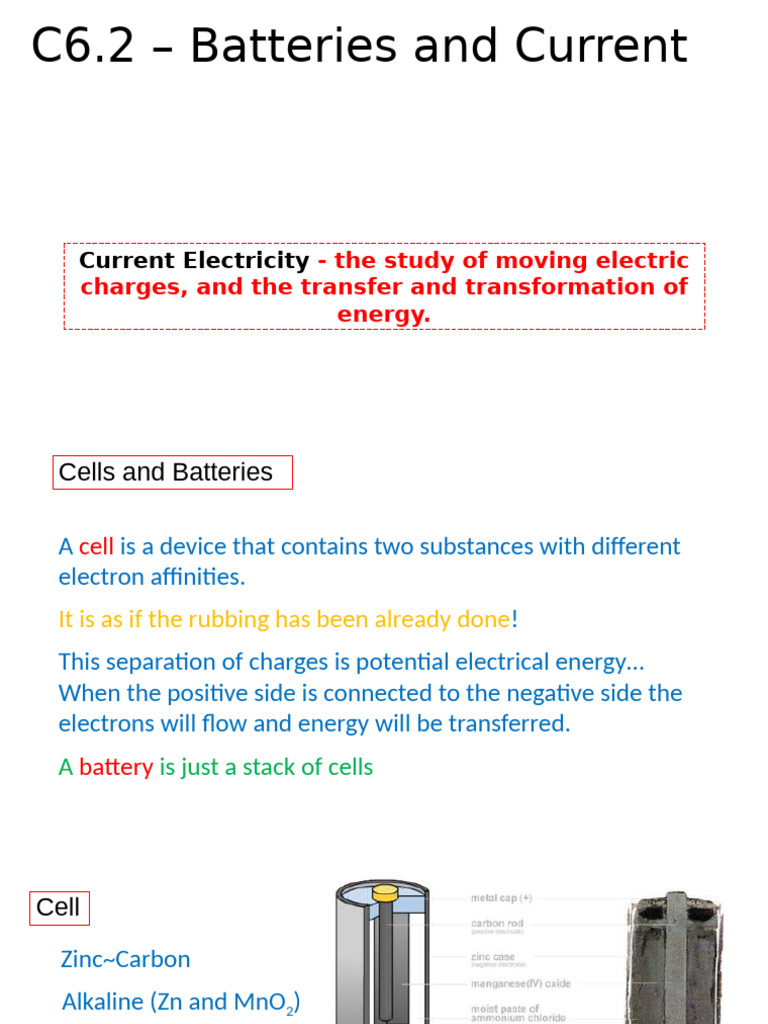 C6.2 Batteries and Current PhySci v2 | PDF | Electric Current | Electron