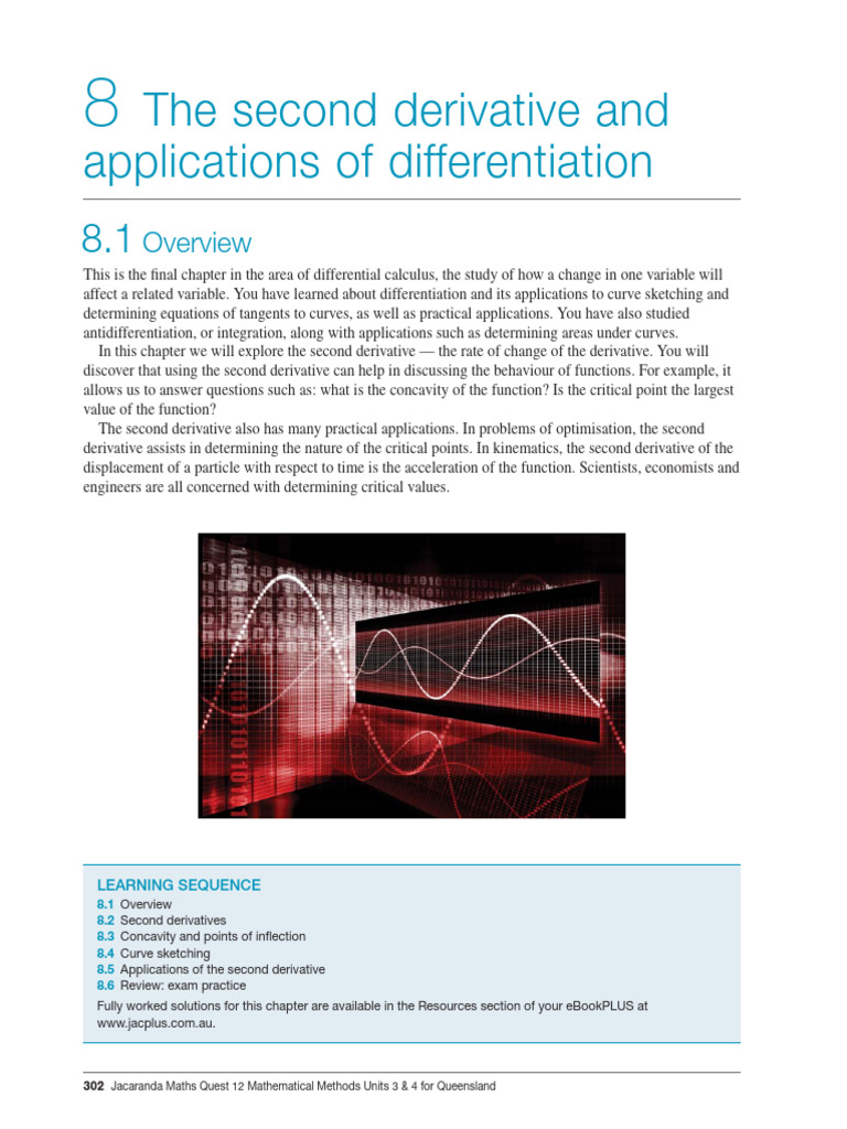 C 08 The Second Derivative and Applications of Differentiation | PDF | Derivative | Mathematical ...