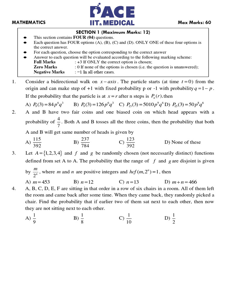 PROB 08 QP | PDF | Numbers | Probability