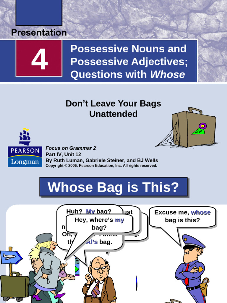Focus On Grammar 2 Part IV Unit 12 Possessive Nouns Possessive ...