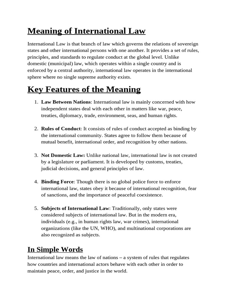 Understanding International Law Principles | PDF | International Law ...