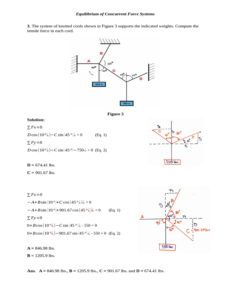 Equilibrium of Concurrent Force Systems | PDF