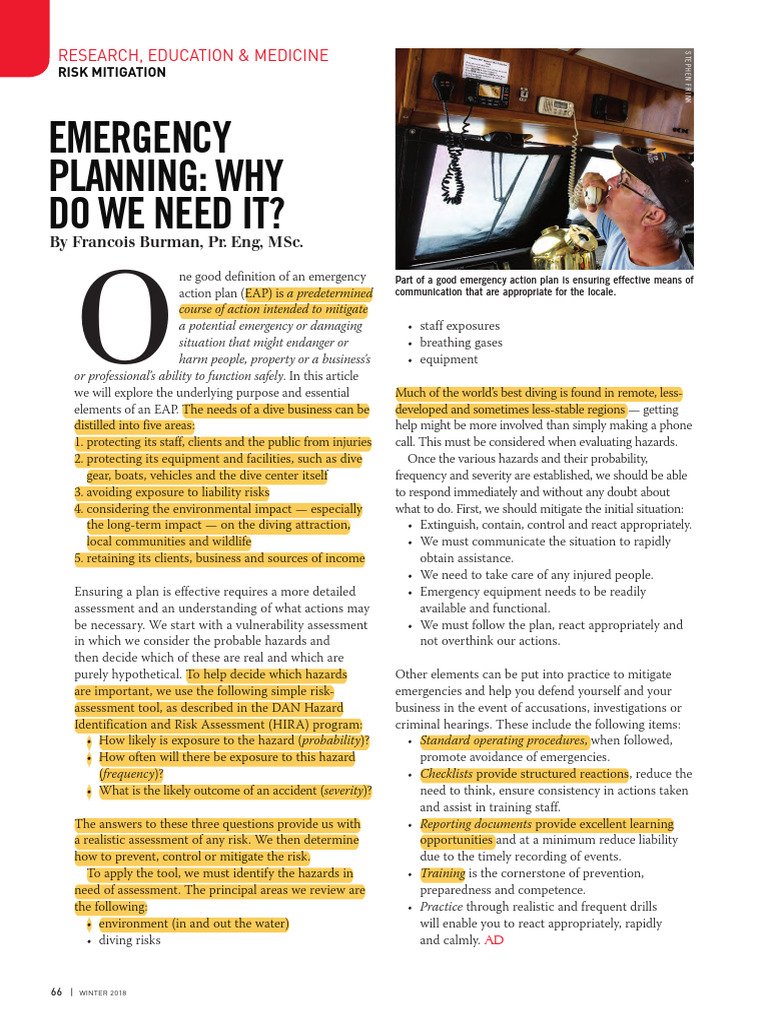 Essential Elements of Emergency Action Plans | PDF | Risk | Hazards