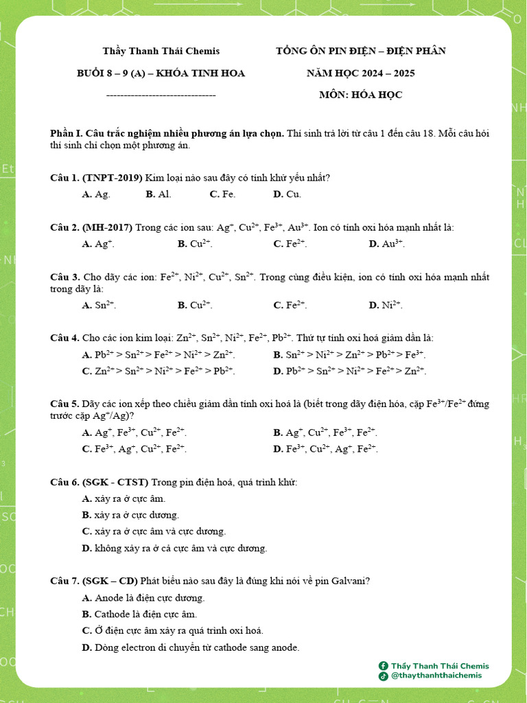 TTTC Buoi 8a Tong On Pin Dien Dien Phan | PDF