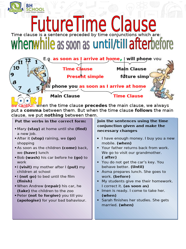 Understanding Time Clauses in English | PDF