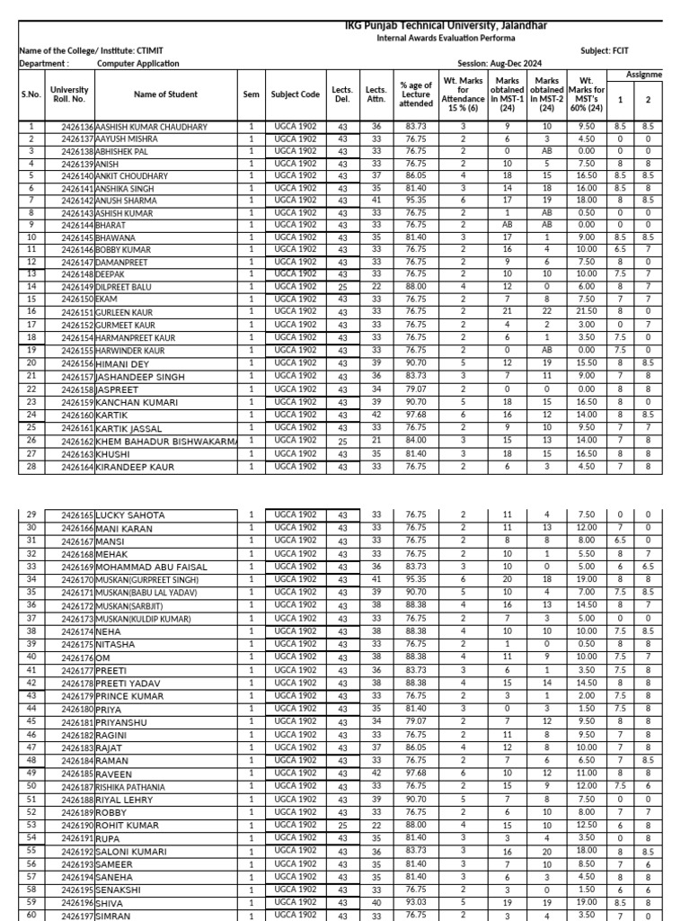 Bca 1 Internal | PDF