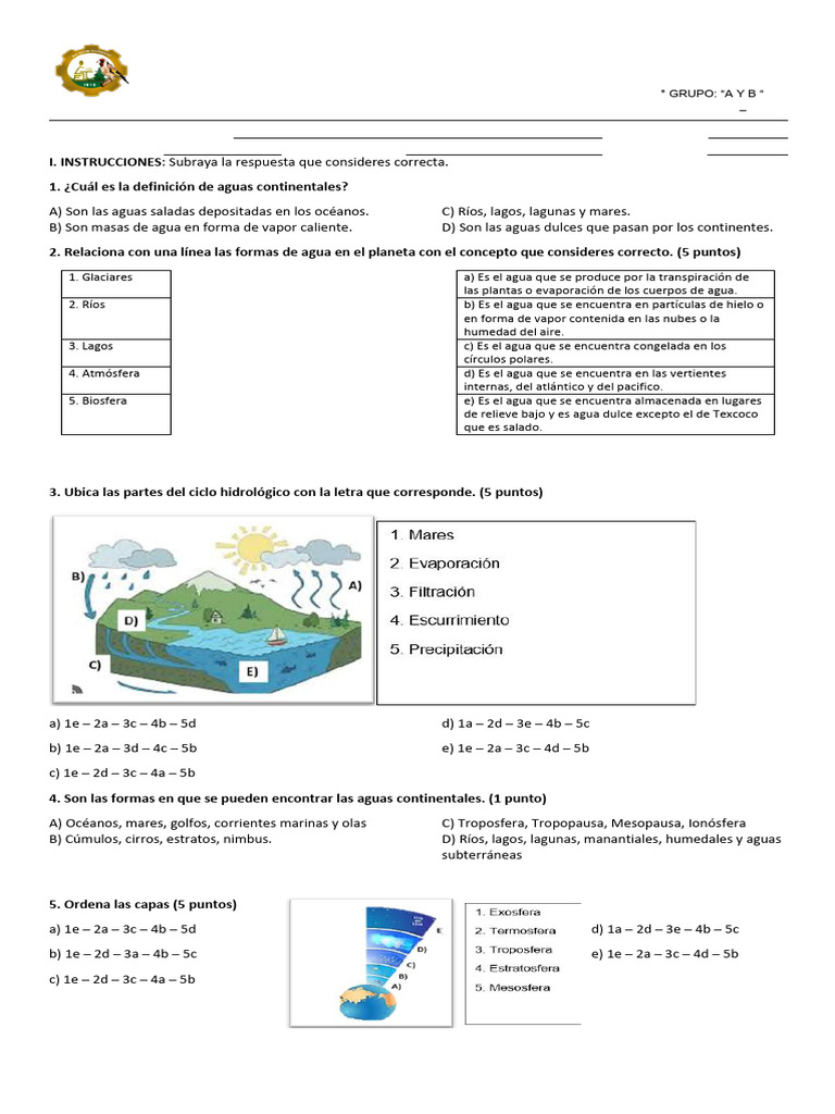 Examen Geo 2do Trim | PDF | Agua | Clima