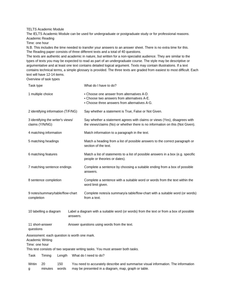 IELTS Academic Module | PDF | Multiple Choice | International English ...