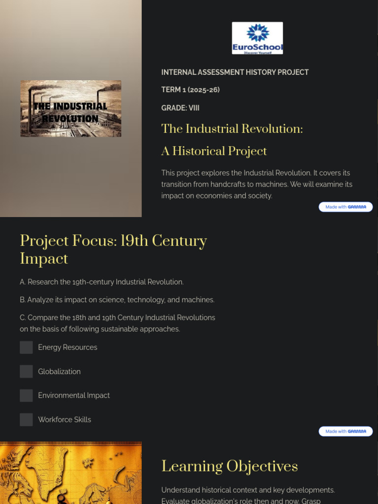 The Industrial Revolution: A Historical Project: Internal Assessment History Project TERM 1 ...