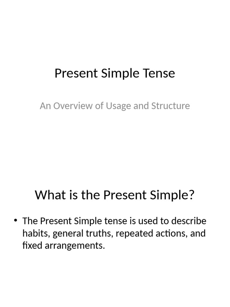 Present Simple Tense Explained | PDF