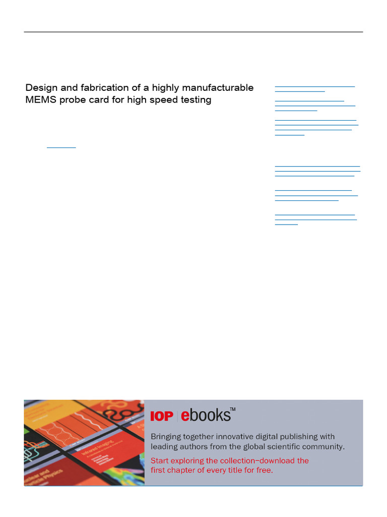 Design and Fabrication of A Highly Manufacturable MEMS Probe Card For ...