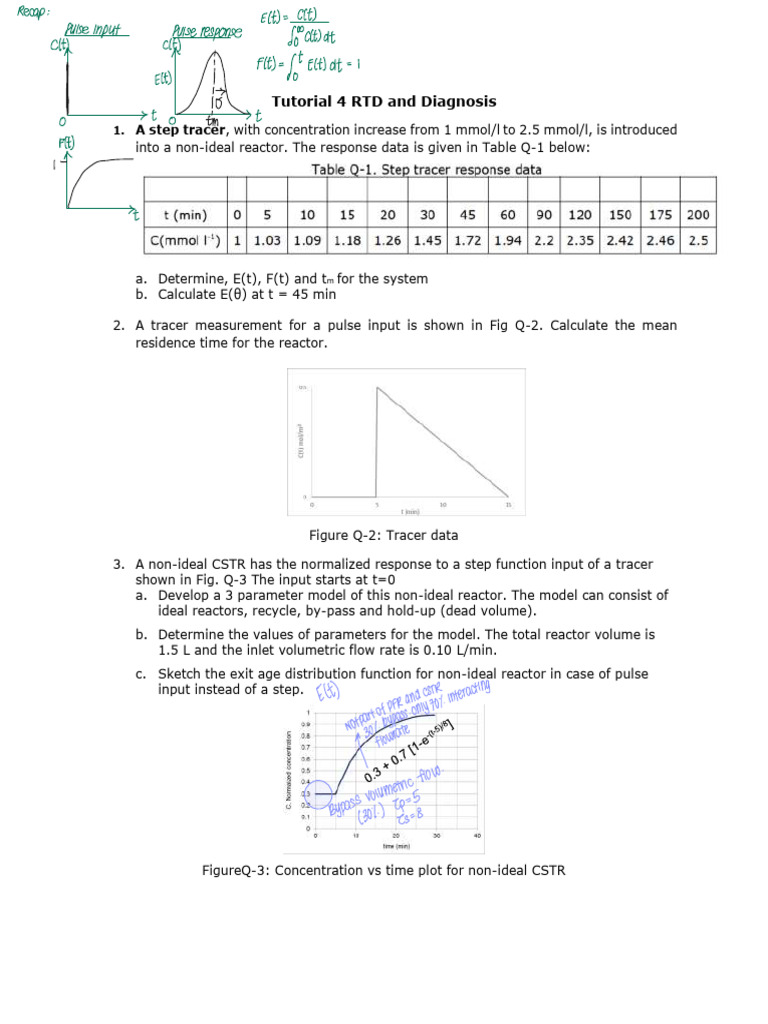 RTD Analysis in Non-Ideal Reactors | PDF | Process Engineering ...