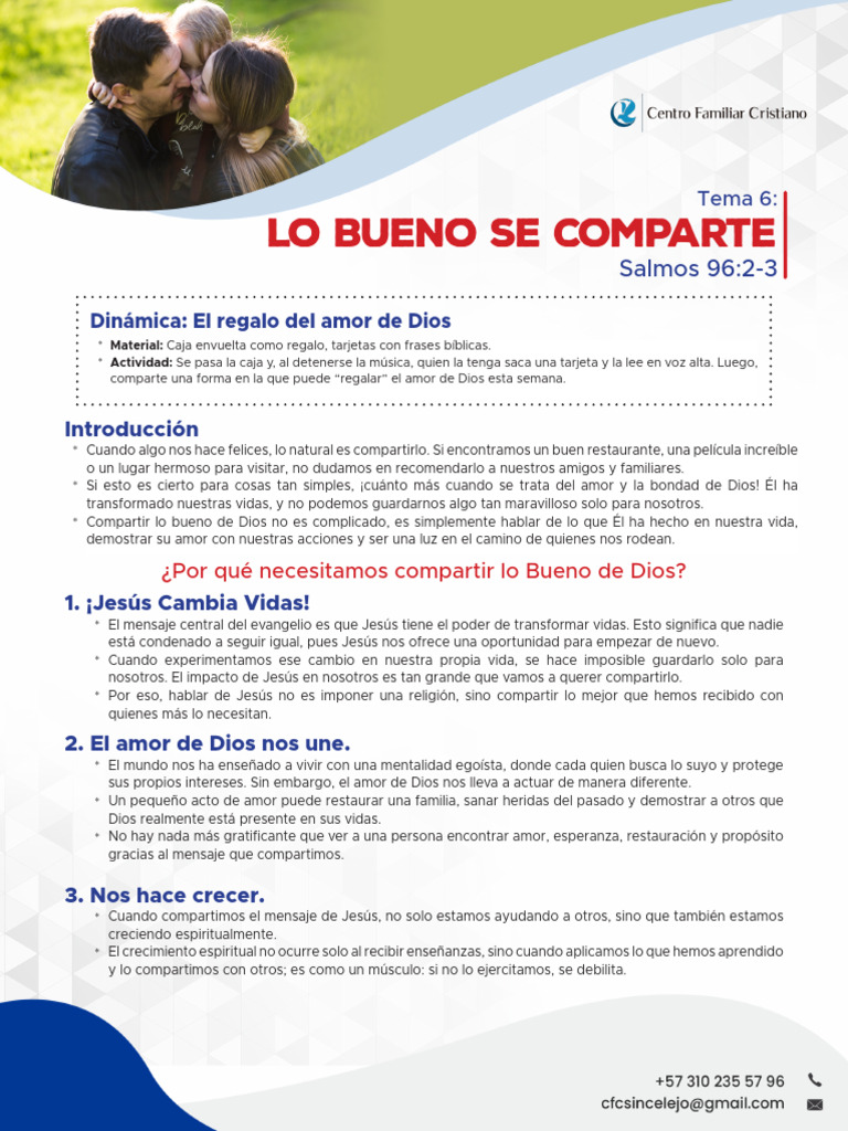 Tema 6 - Lo Bueno se Comparte | PDF | Amor | Jesús