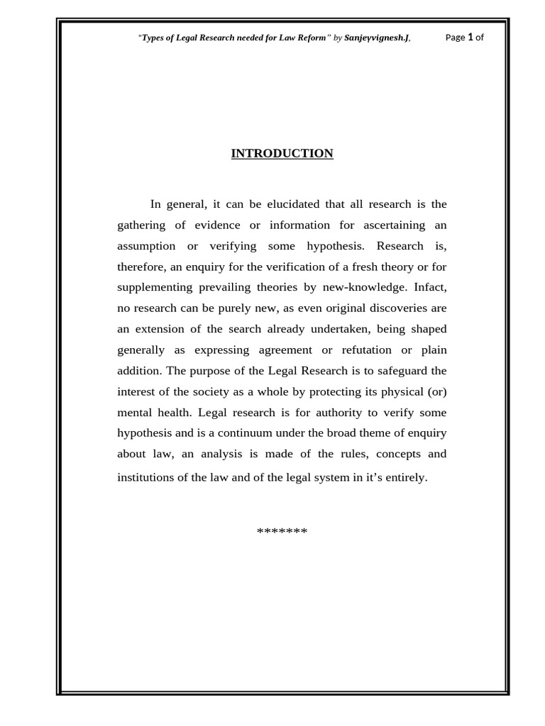 Types of Legal Research for Reform | PDF | Quantitative Research ...