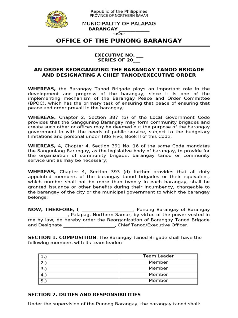 3.4.1-EO-TANOD | PDF | Police | Smuggling