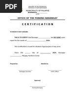 Barangay Low Income Certification Sample | PDF