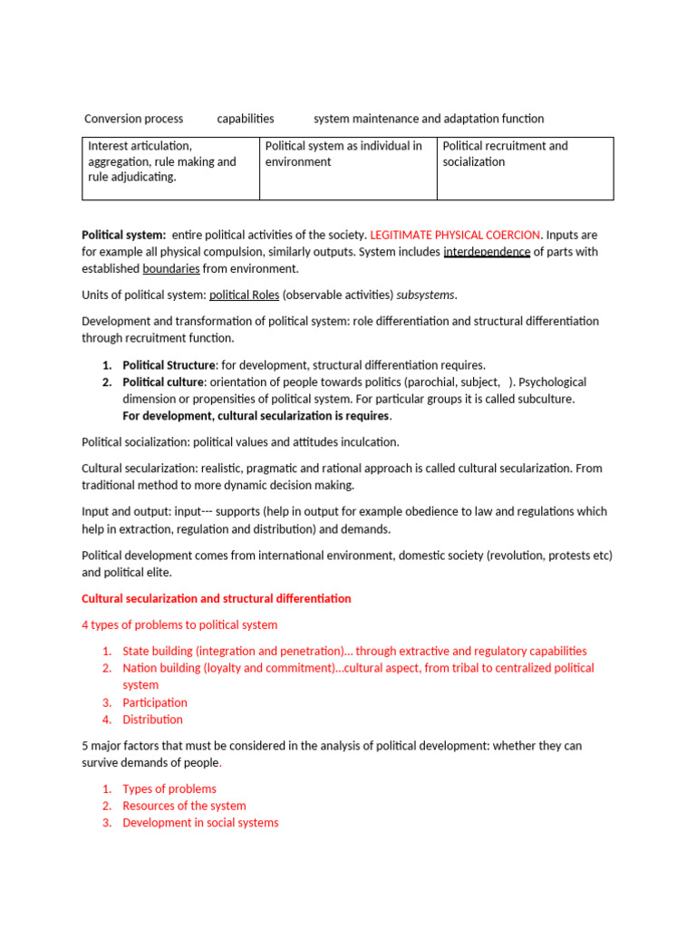 Notes of Poltical Science | PDF | System | Social Psychology