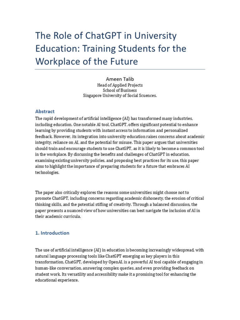 ChatGPT University Education Paper | PDF | Artificial Intelligence ...
