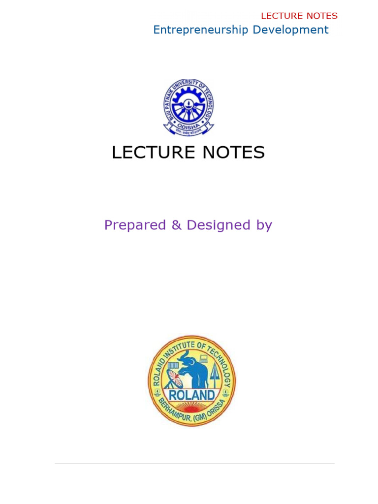 Roland Note Module 1 | PDF | Entrepreneurship | Motivation