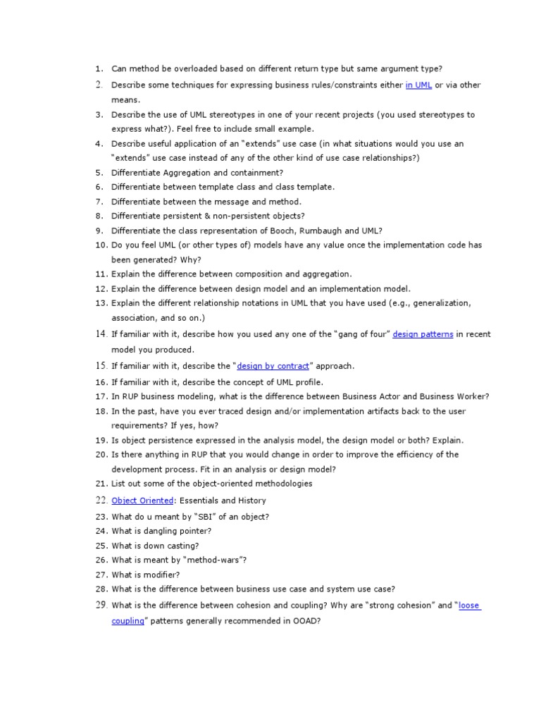 OOAD & UML Interview Questions | PDF | Unified Modeling Language | Use Case
