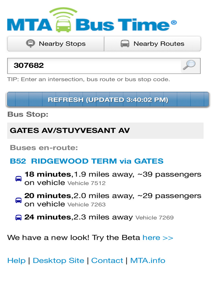 Mta Bus Time Stop 307682 Gates Avstuyvesant Av | PDF