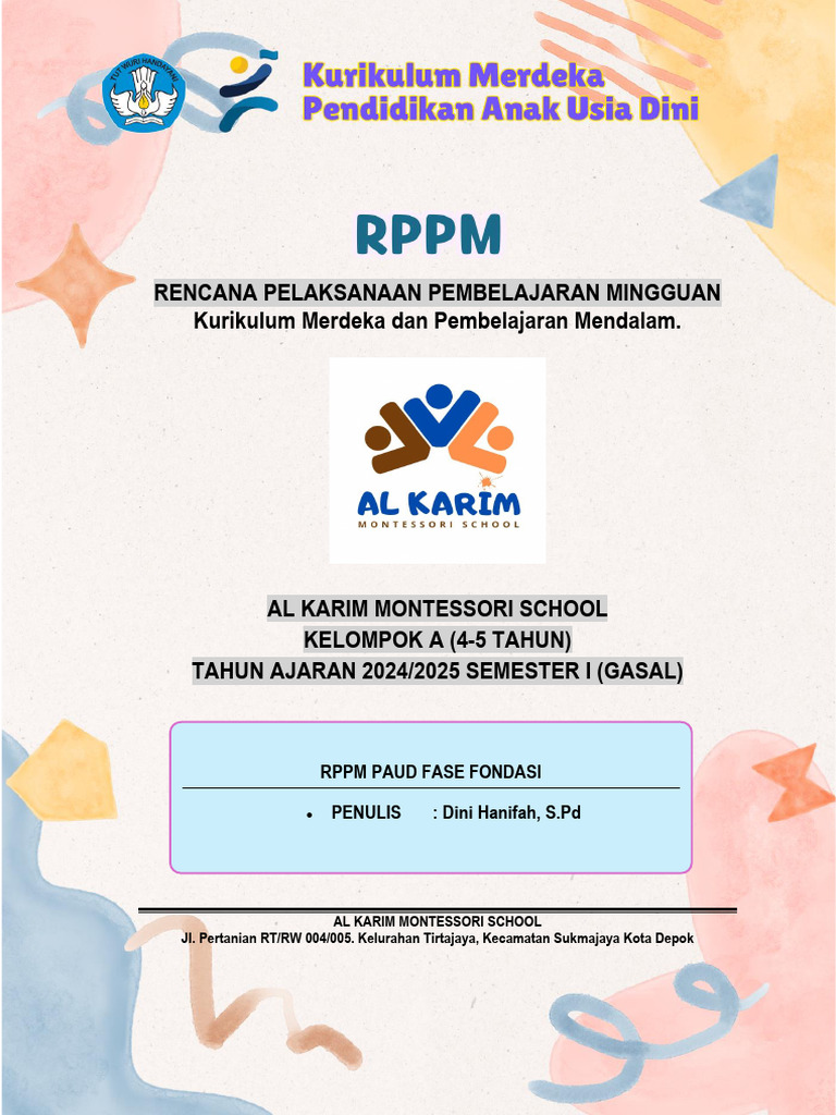 RPPM PAUD Kurikulum Merdeka 4-5 Tahun | PDF