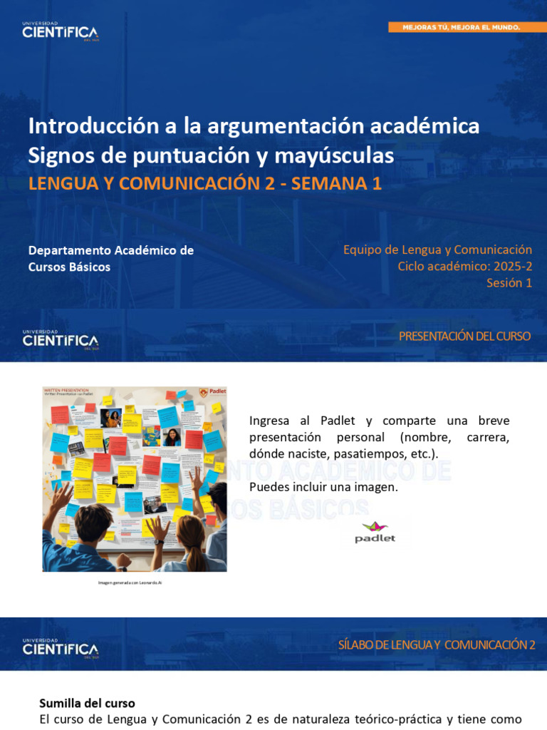 Lengua y Comunicacion 2 - Sem-01 - Sesion-01 - 2025-1 | PDF ...