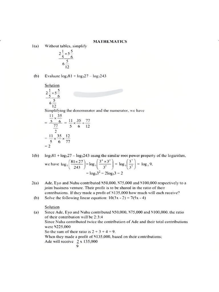 Maths Questions and Answers | PDF