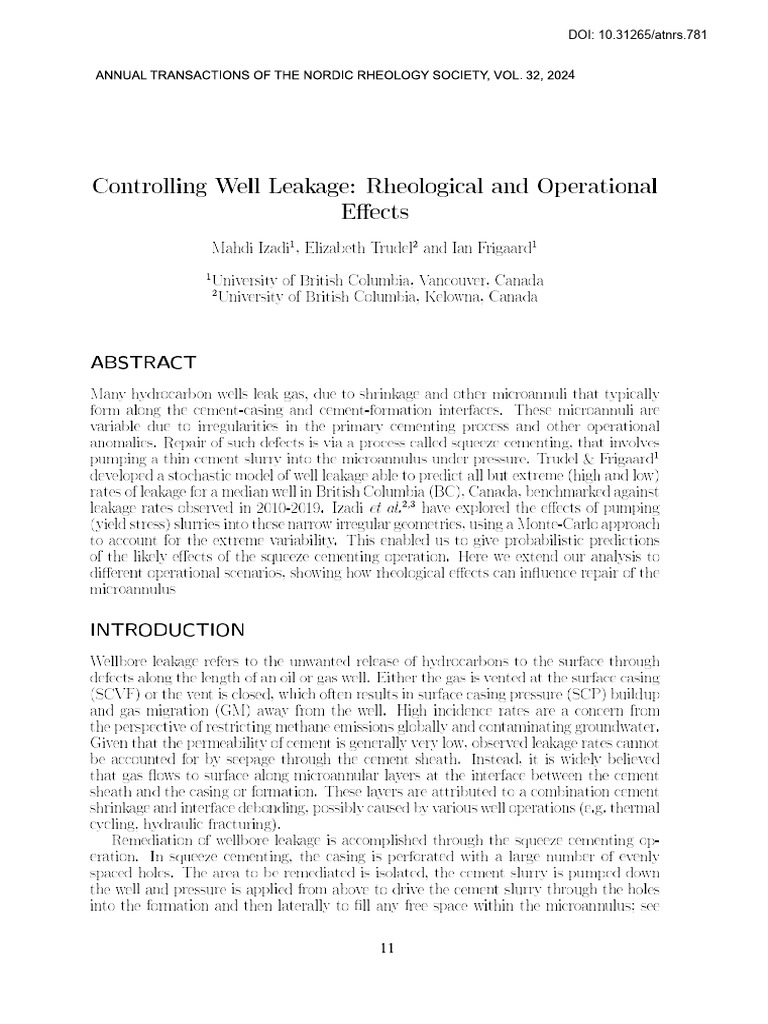 Controlling Well Leakage Rheological and Operational | PDF